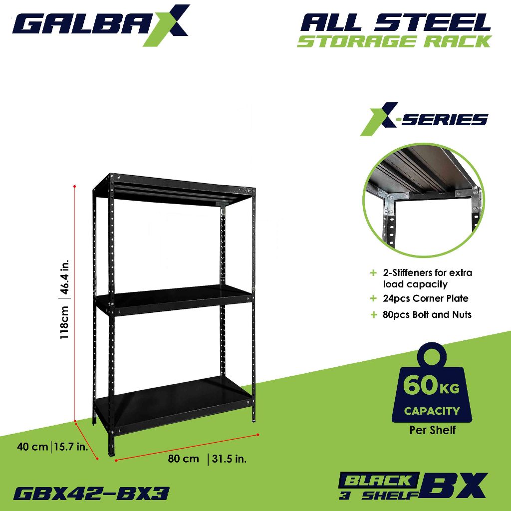 GBX All-Metal Storage Shelves 3, 4 and 5 Layers Adjustable Steel Rack ...