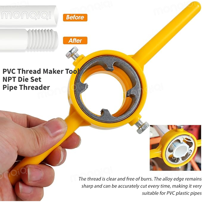 6pcs Plastic Pipe Threader PVC Pipe Threader NPT Thread Tap Die Set ...