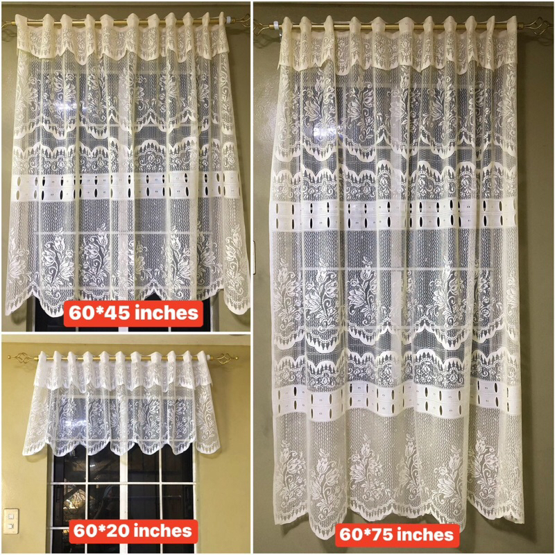 Lace curtain window top curtain valance scallop lace de butas design 60 ...