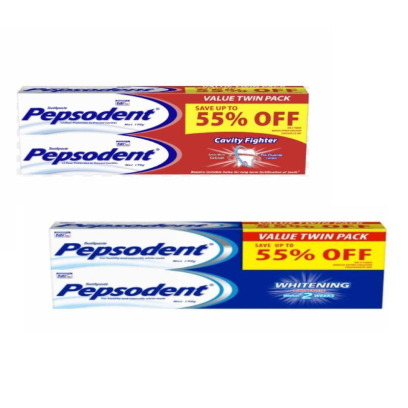 PEPSODENT toothpaste Twin tubes 190gX2 | Shopee Philippines