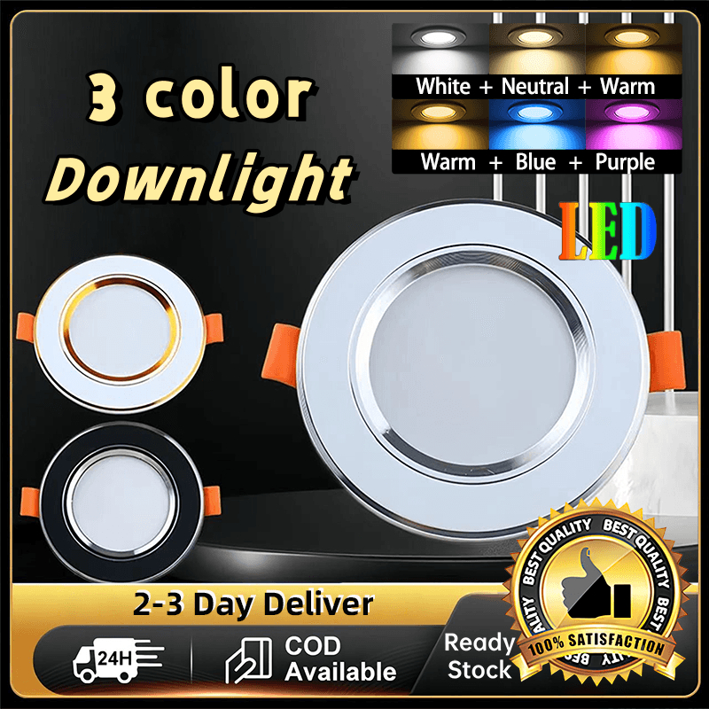 3Color LED Pin Light 5W 7W 9W 12W Recessed Downlight needle Lamp Room ...