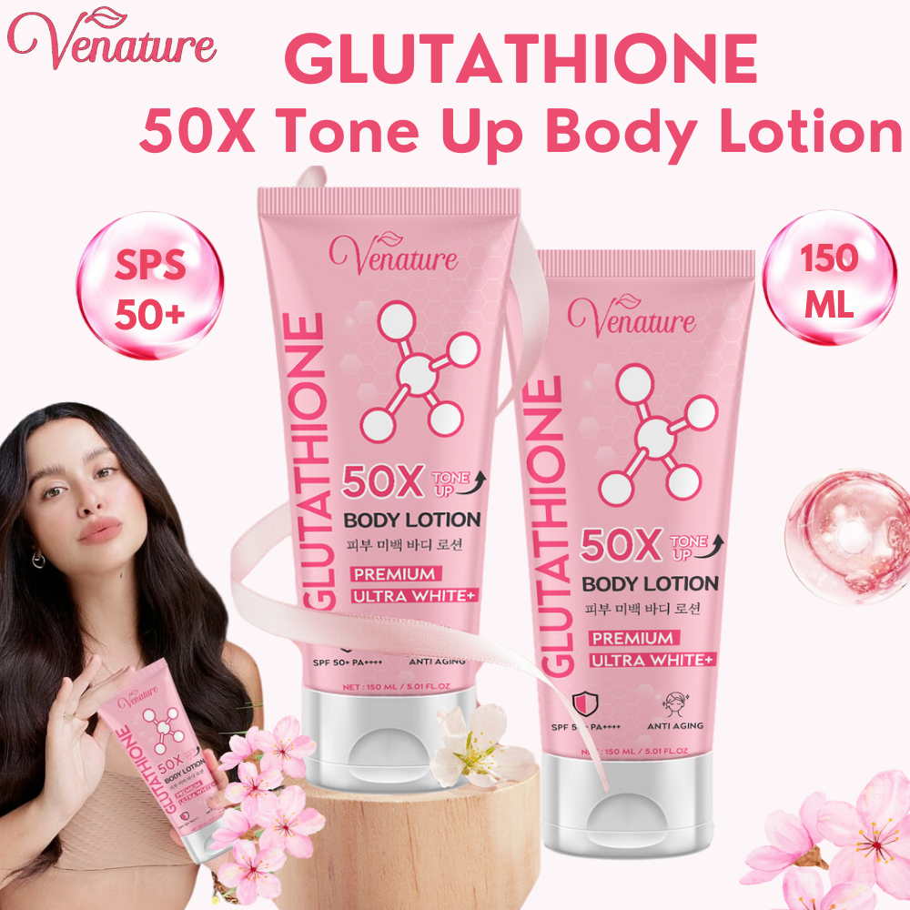 Venature Glutathione Body Lotion 50x Tone Up Whitening Skin Lotion ...