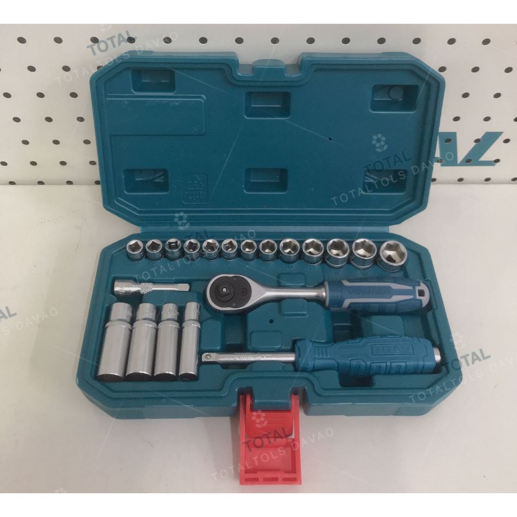 TOTAL Socket set 1/4" 20 Pcs THT141201 | Shopee Philippines