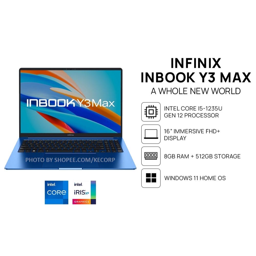 Infinix InBook Y3 Max Intel i7-1255 12th Gen 16gb DDR4 512gb M.2 Wifi6 ...