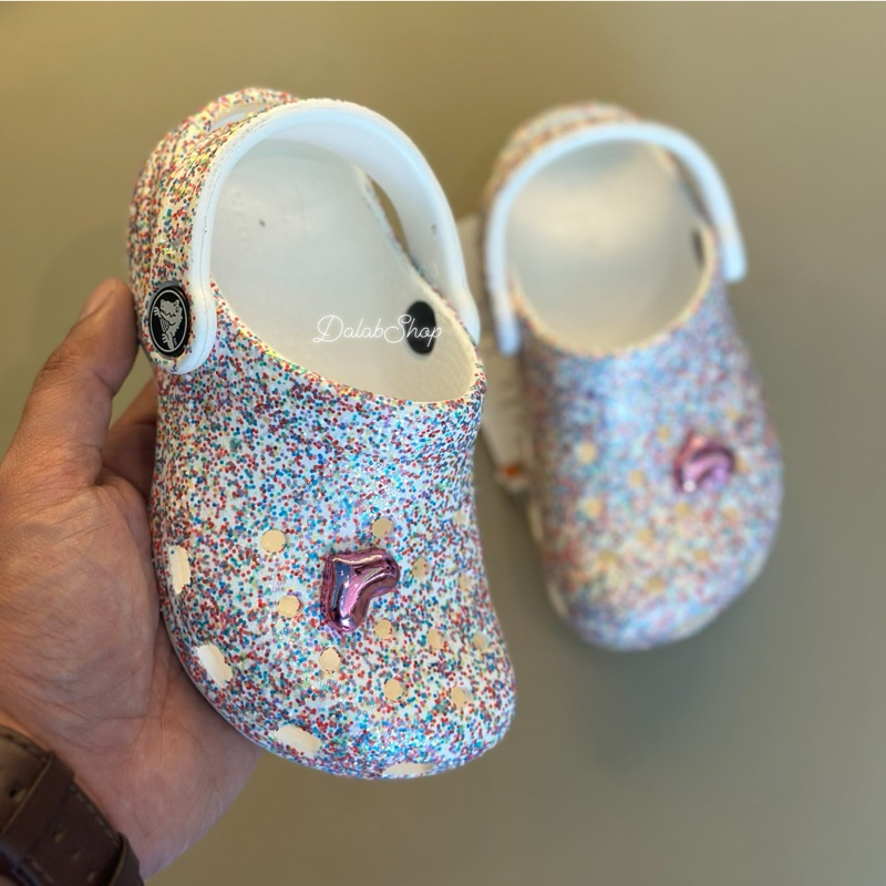Original Crocs Classic Sprinkle Glitter Clod Kids. Charms not included ...