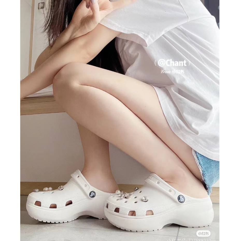 Crocs classic platform clog sandals for woman with ecobag(4cm heels) | Shopee Philippines
