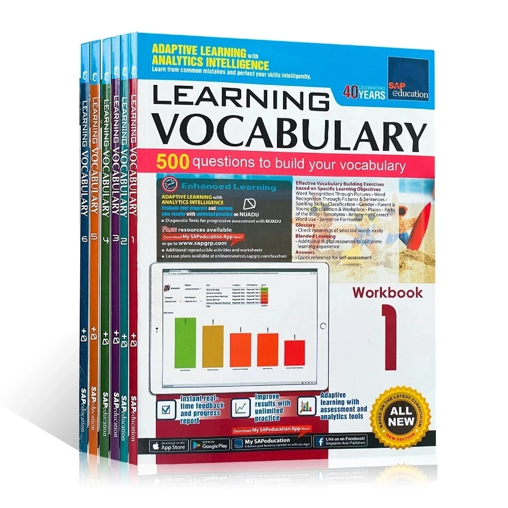 6 Books Age 6-12 SAP Learning Vocabulary English Workbook Singapore ...
