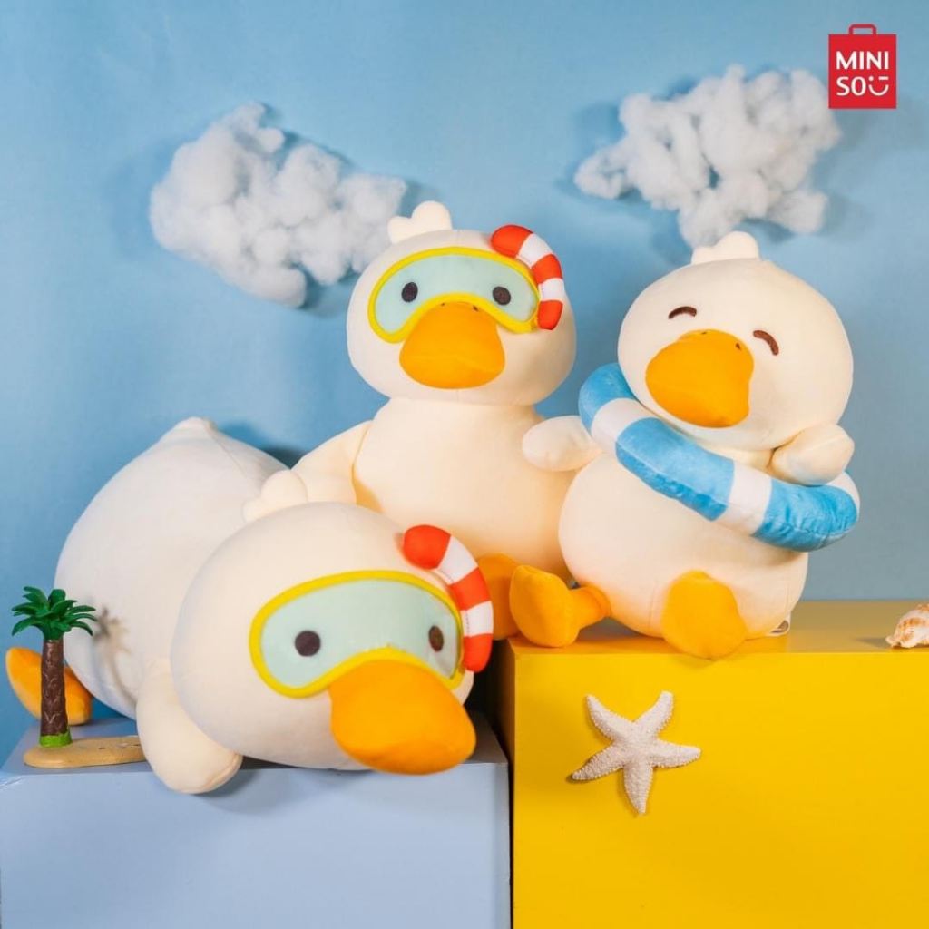 Miniso Diving Duck Series Swim Diving Sitting Ring Duck Plush Toy ...