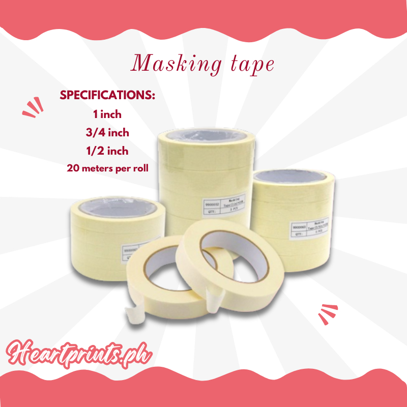 Masking Tape Paper Tape 1/2inch / 3/4inch / 1inch (20 meters / roll ...