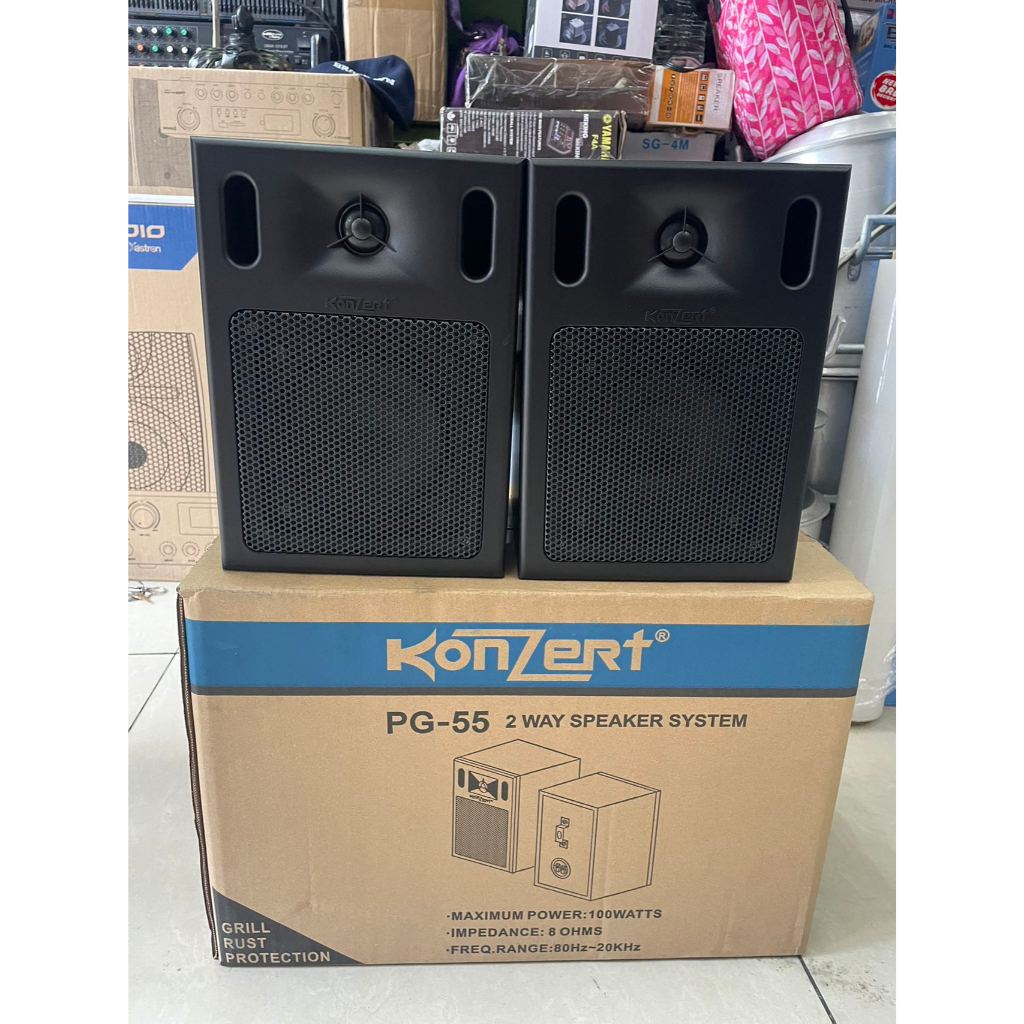 (Konzert PG-55) 2-Way 100W Bookshelf Speaker System Pair | Shopee ...