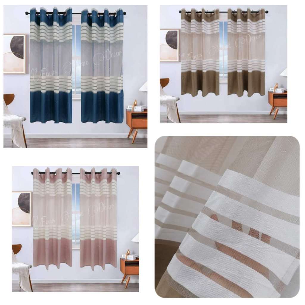 Window Lace Curtain , See Through Window Curtain 5ft. with 8rings ...