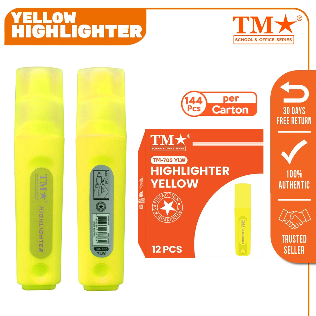 TM | 144 pcs Highlighter Yellow (TM-705 YLW) | Shopee Philippines