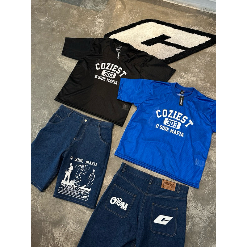 Coziest® “Touchdown” Mesh Shirt in Black & Blue Colorway | Shopee ...