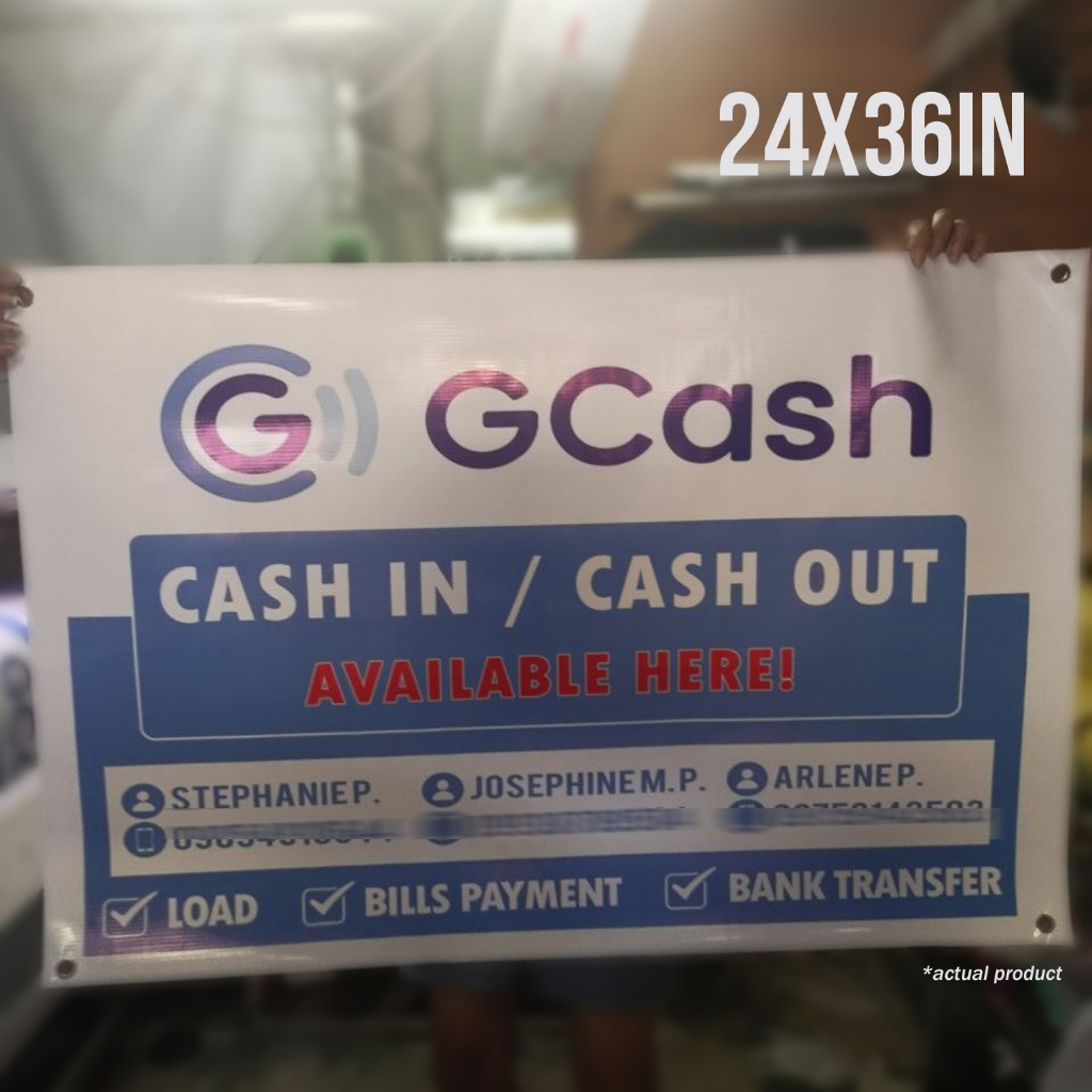 Gcash Cash In and Out Bussines Sign Waterproof Tarpaulin Laminated ...