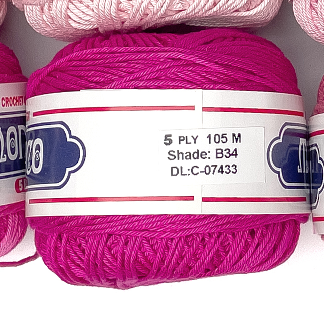 5ply Monaco Mercerized Crochet Cotton Thread Yarn 105m (40g) | Shopee ...