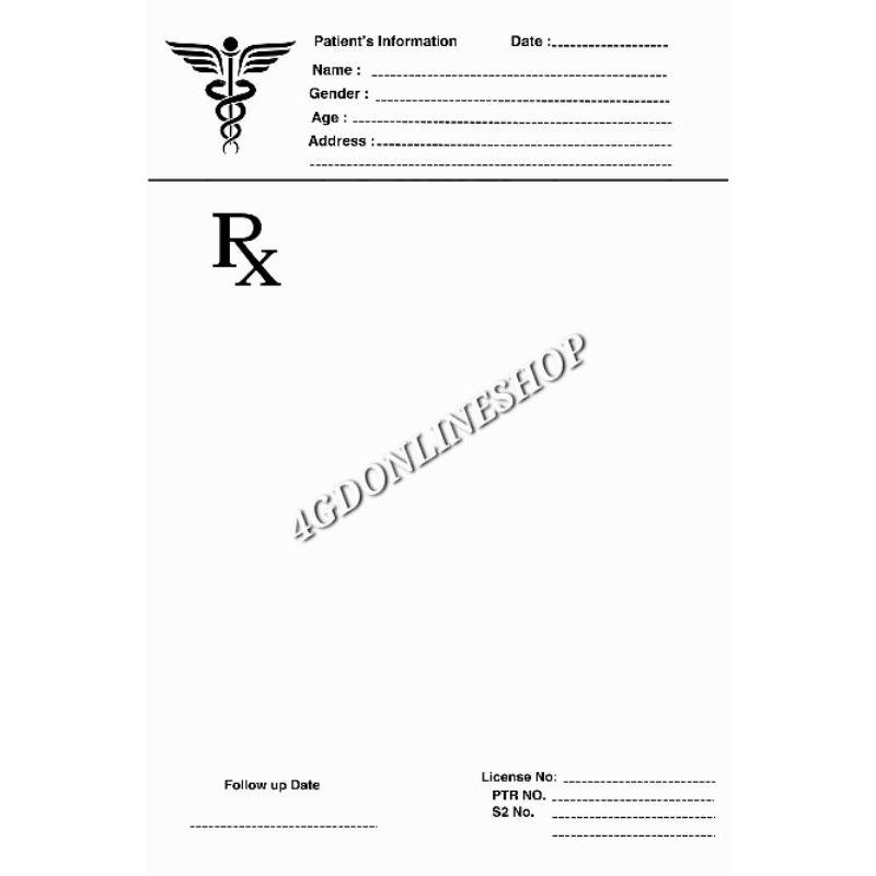 Rx Prescription /Reseta/Prescription pad (customized/Generic) | Shopee ...