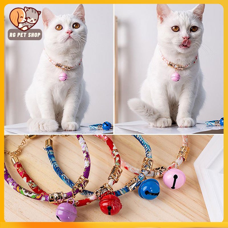 Cat Neck Ring With Bell Pet collar Adjustable Japanese Style dog cat ...