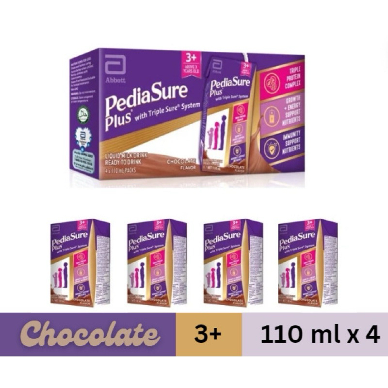 Pediasure Plus Chocolate/Vanilla Ready to drink (Sept 2024) Bundle of 4 ...