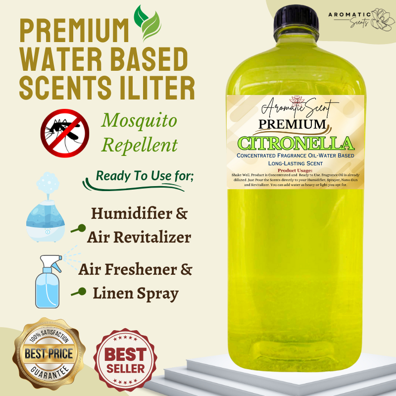 PREMIUM CITRONELLA Mosquitoes Repellent 1L w/ Antibacterial Solution ...