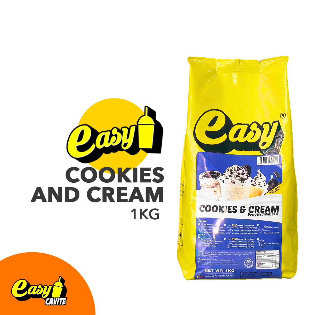 Easy Brand Cookies & Cream Easy Base Powder 1kg New Packaging | Shopee ...