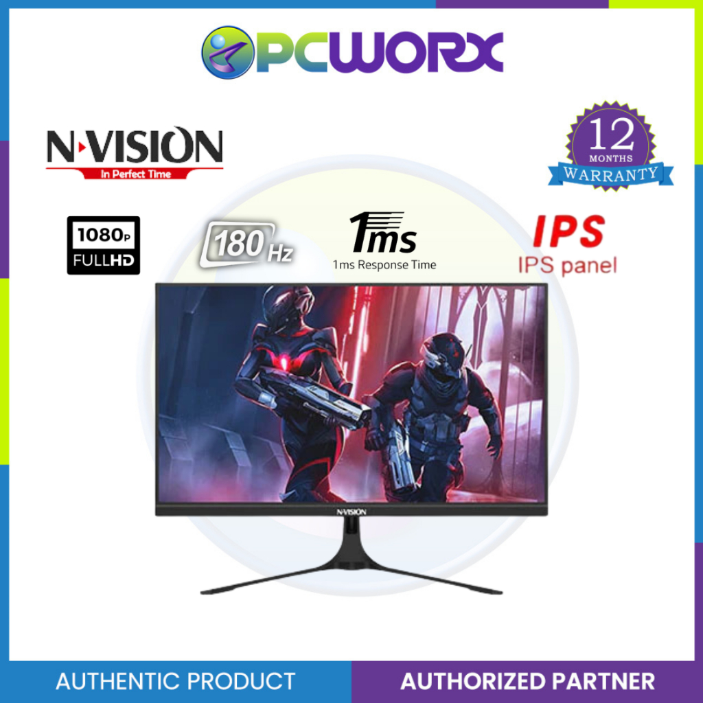 N-Vision EG24S1 PRO 23.8" IPS Full HD 180Hz LED Flat Screen Gaming ...