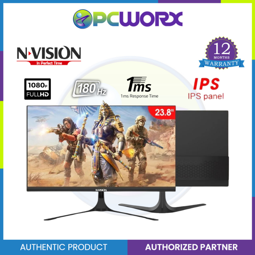 N-Vision EG24S1 PRO 23.8" IPS Full HD 180Hz LED Flat Screen Gaming ...