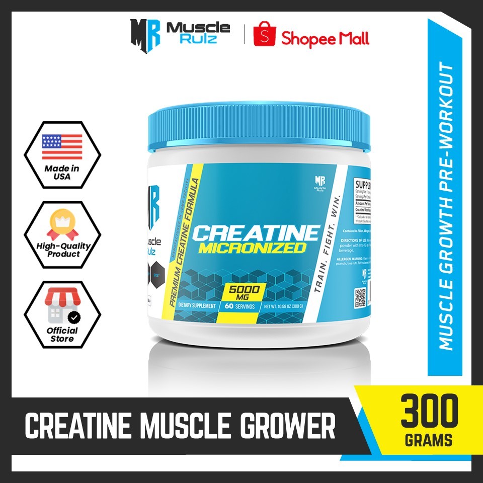 Muscle Rulz Creatine Monohydrate - 300g creatine powder supplement ...