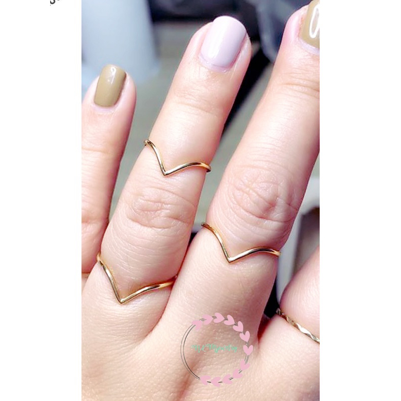 V band Minimalist ring - Chevron ring - real gold | Shopee Philippines