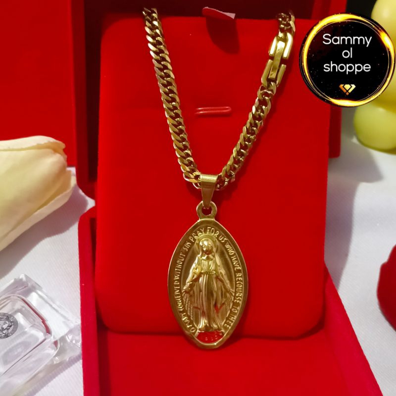 SOS MAMA MARY NECKLACE JAPAN STYLE CHAIN IN CLIP/ROUND LOCK NON FADING ...