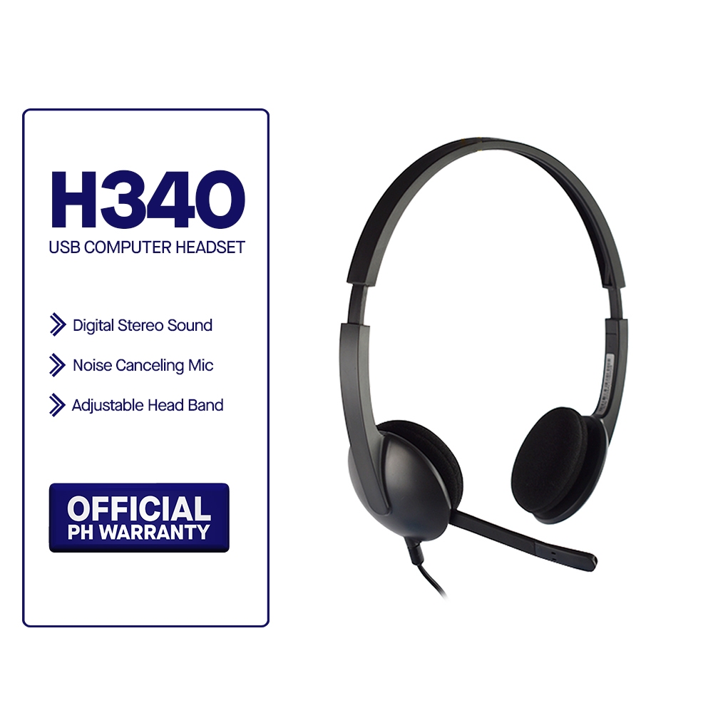 Logitech H340 USB Computer Headset with Digital Audio Over the Ear ...