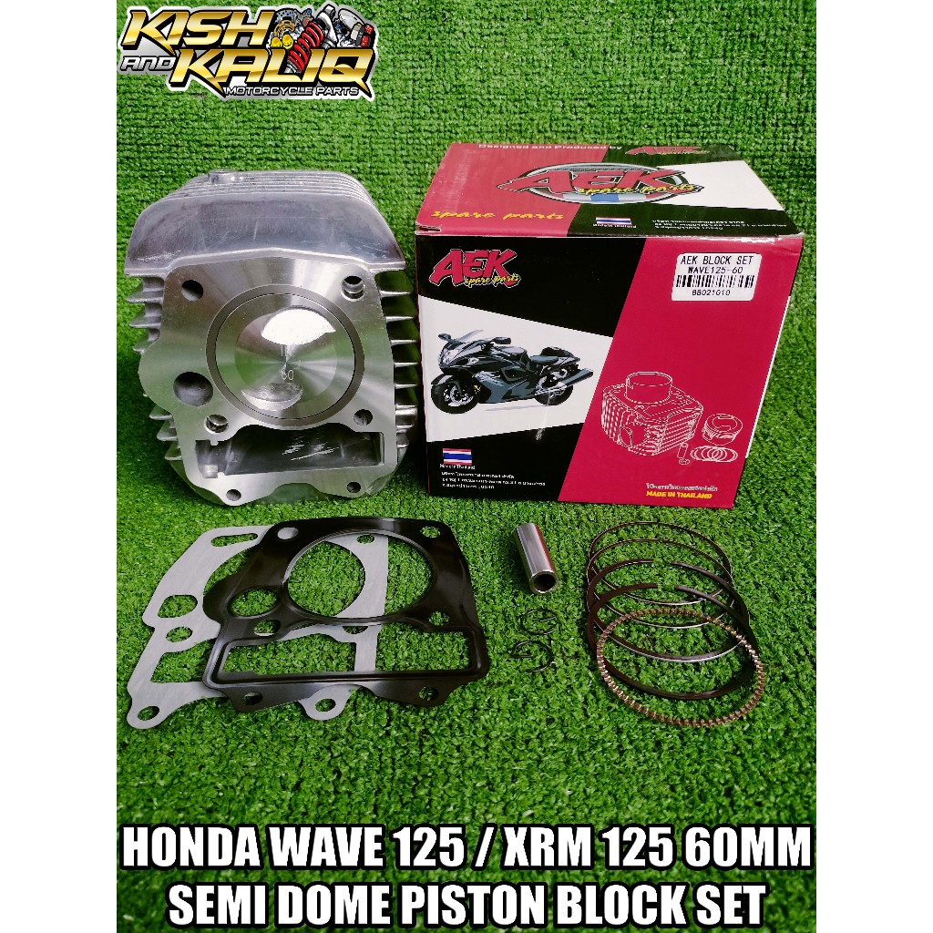 AEK CYLINDER BLOCK SET FOR HONDA WAVE 125 60MM SEMI DOME | Shopee ...