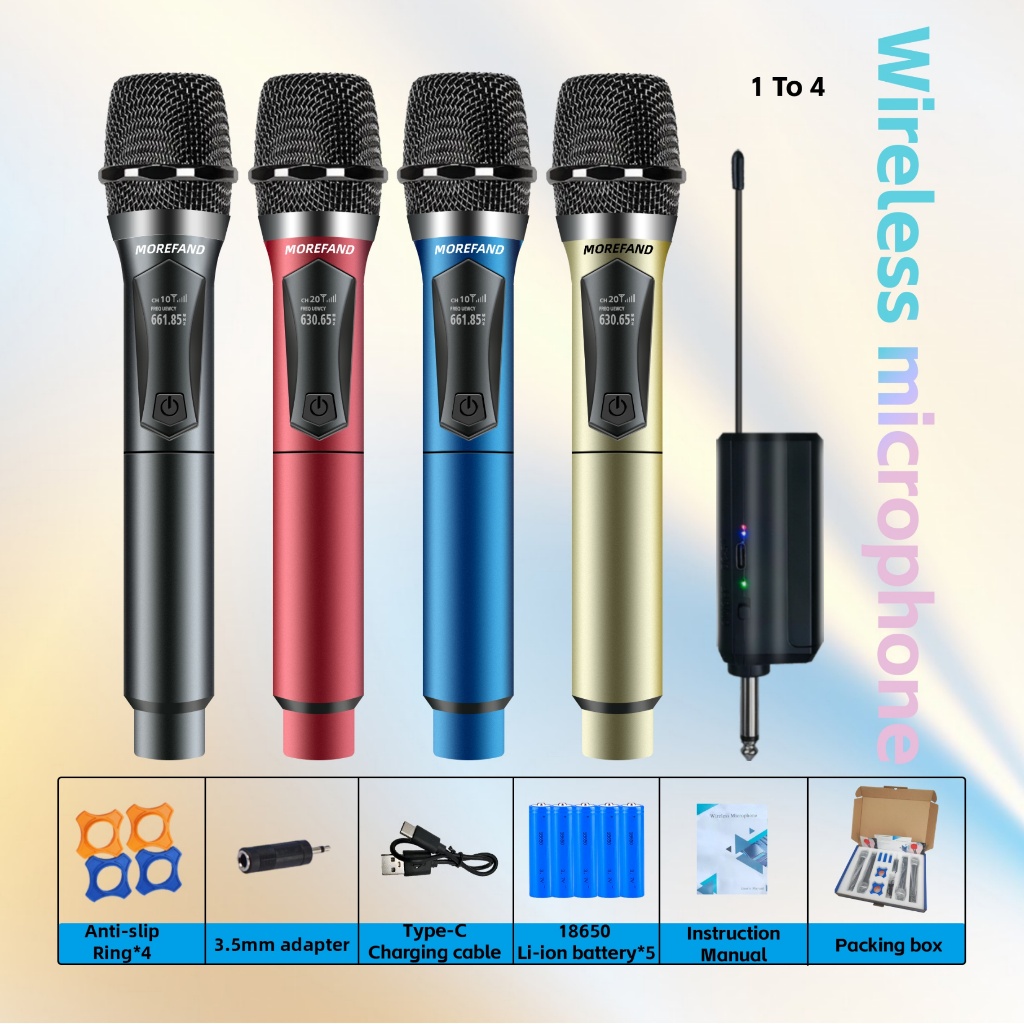 Wireless Microphone 108V1-S/108V2-S UHF charging microphone 1280mA rechargeable lithium battery ...