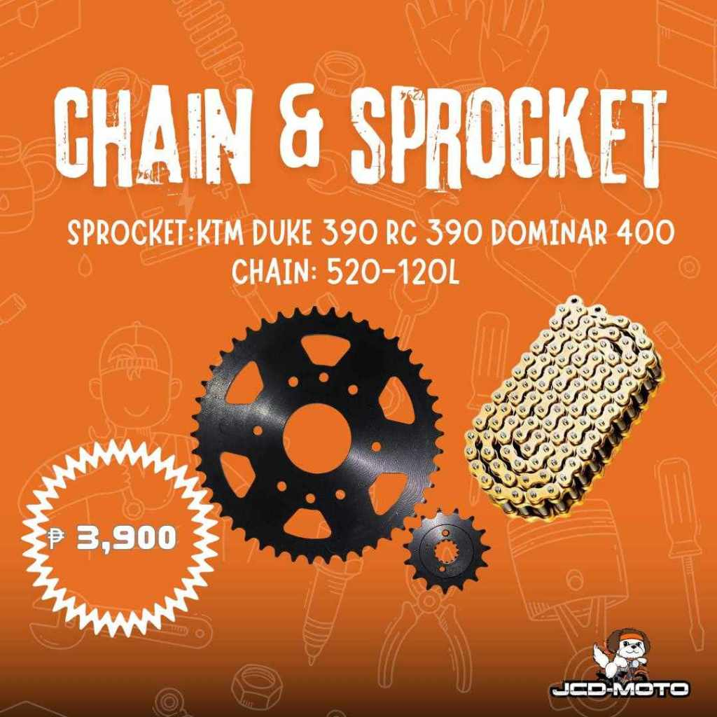 CHAIN AND SPROCKET SET FOR KTM DUKE 390 RC 390 DOMINAR 400 | Shopee ...