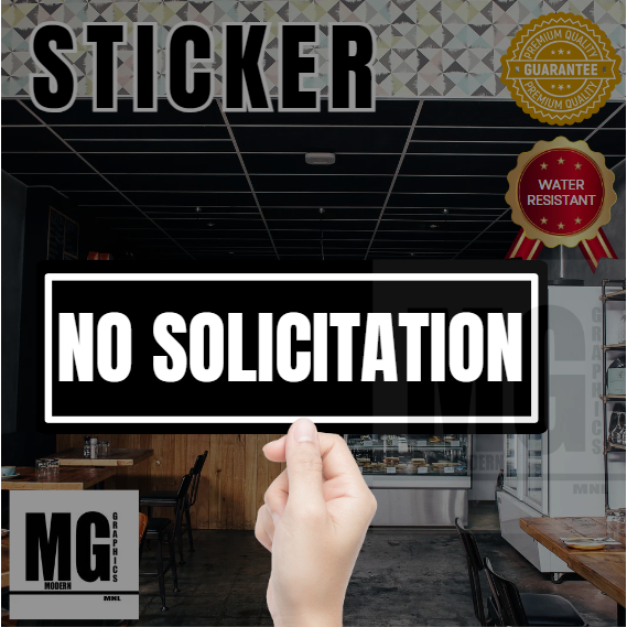 Modern Graphics No Solicitation Sticker (10 x 2.5 inches) Non-Fade ...