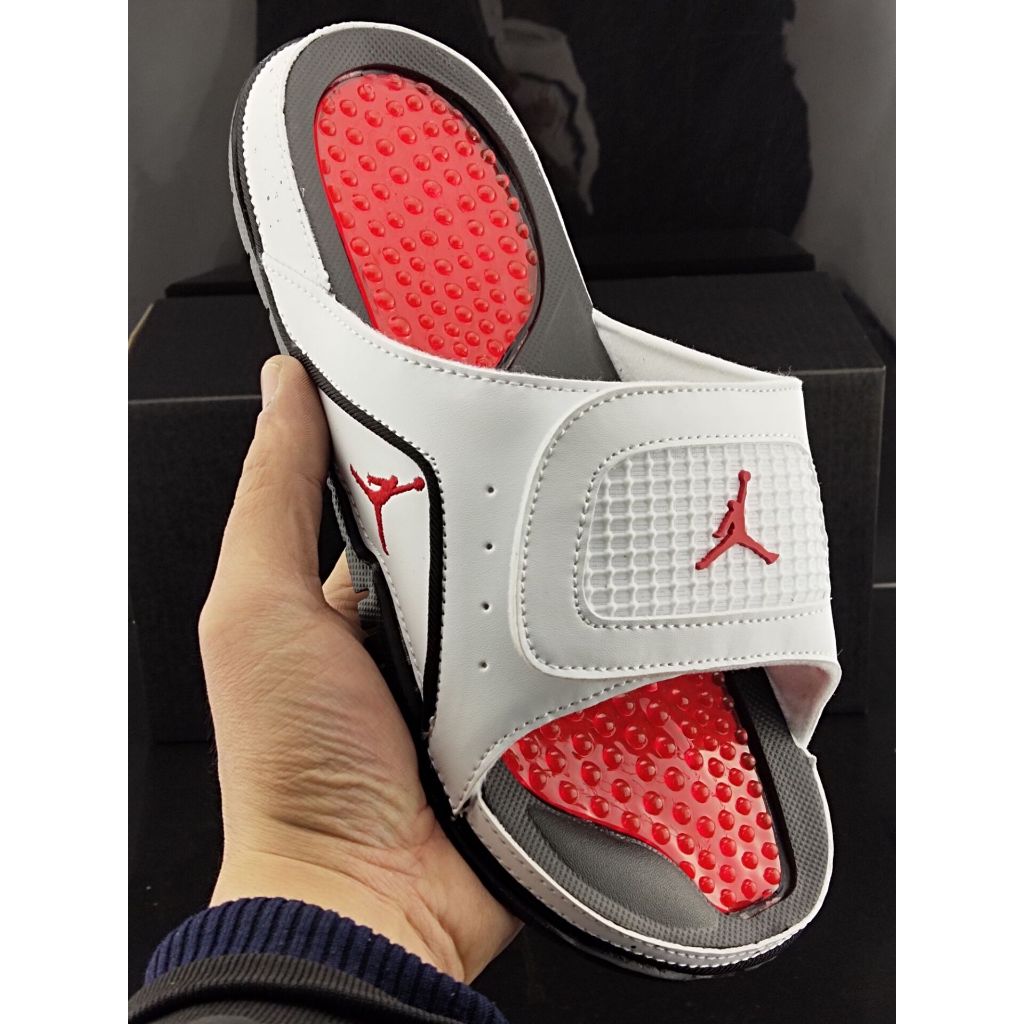 Jordan Air Jordan Hydro 4 retro black and blue AJ4 slippers Jordan 4 ...