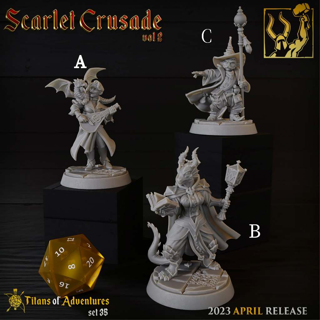 Titans Of Adventure Set 35 - Bard Cleric and Mage DND TTRPG Tabletop ...