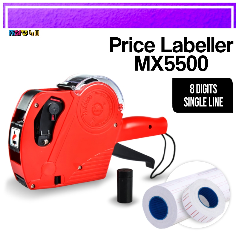 MX-5500 Price Tag Gun 8Digit Single Line Price Labeller with Sticker ...