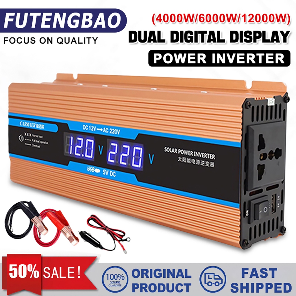Power Inverter 6000W/12000W Solar Power Inverter 12v to 220v Car ...