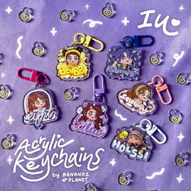IU Cute Chibi | Acrylic Keychains/Charms | Double-sided Print | by ...