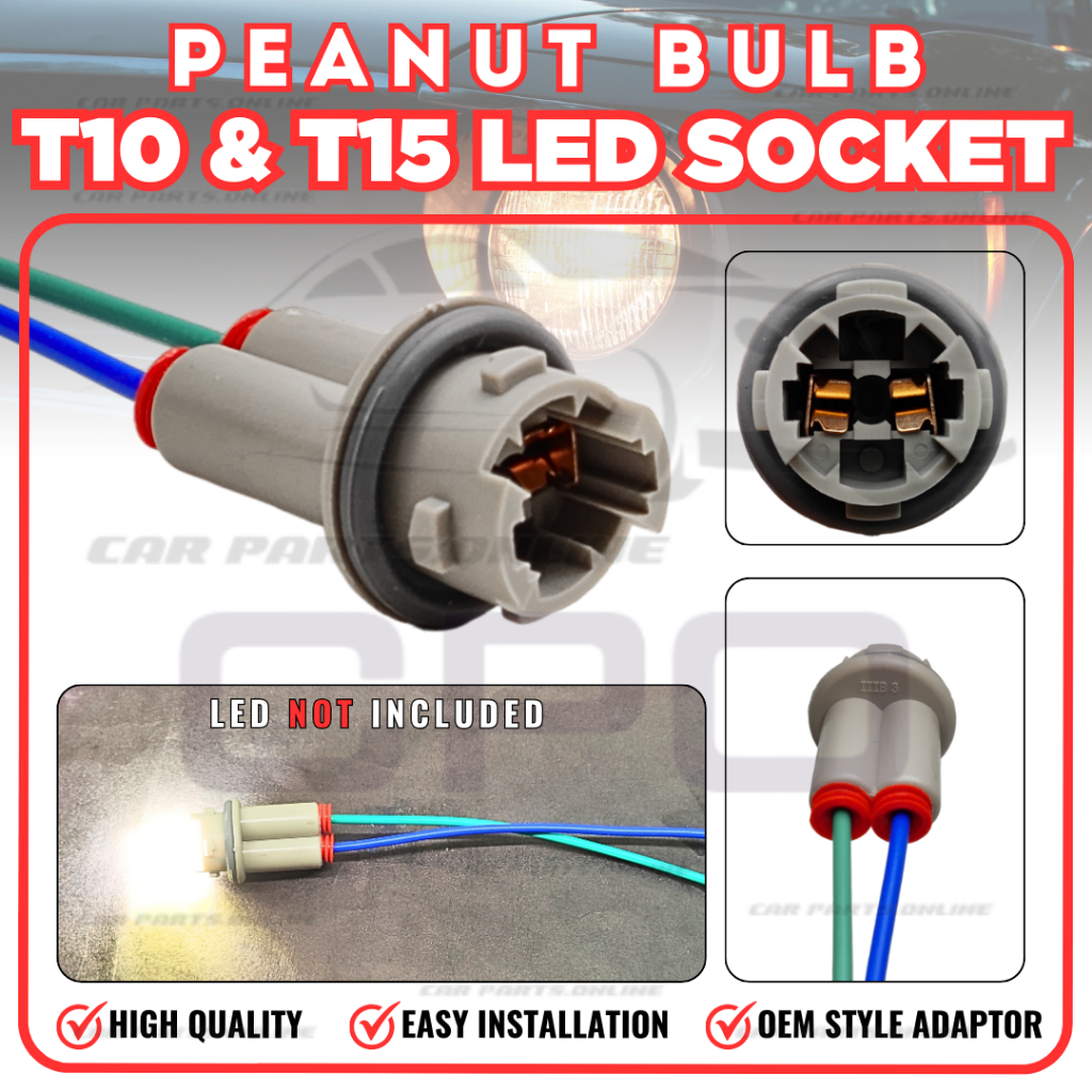 CPO (0975) T10/T15 Led Bulb Socket Connector W5W 168 194 Car Lamp ...