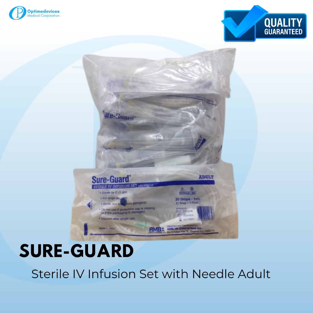 [SURE GUARD] Sterile IV Infusion Set w/ Needle Adult 25s Sold per Pack ...