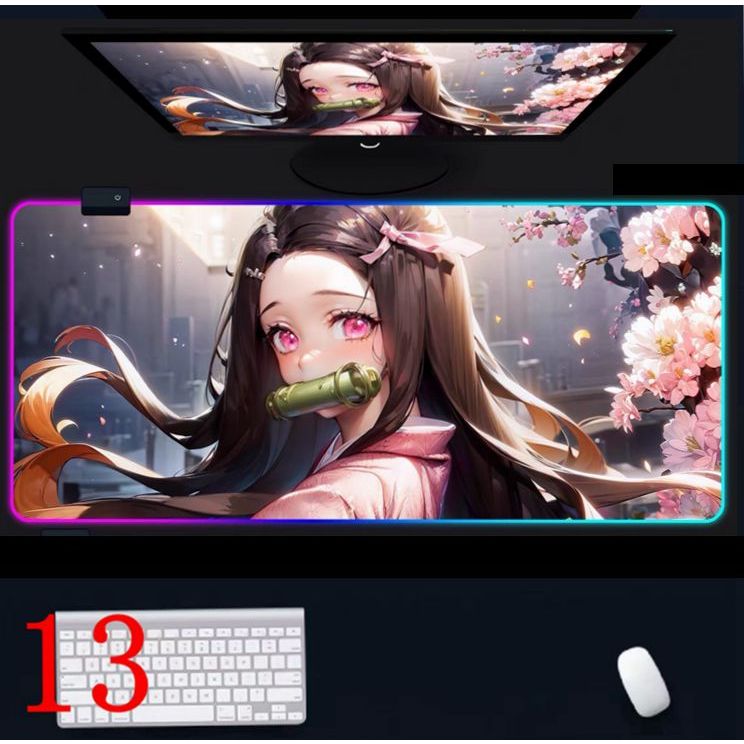 【XMT】RGB Colorful LED Lighting Gaming Mouse Pad Keypad Mat For PC ...