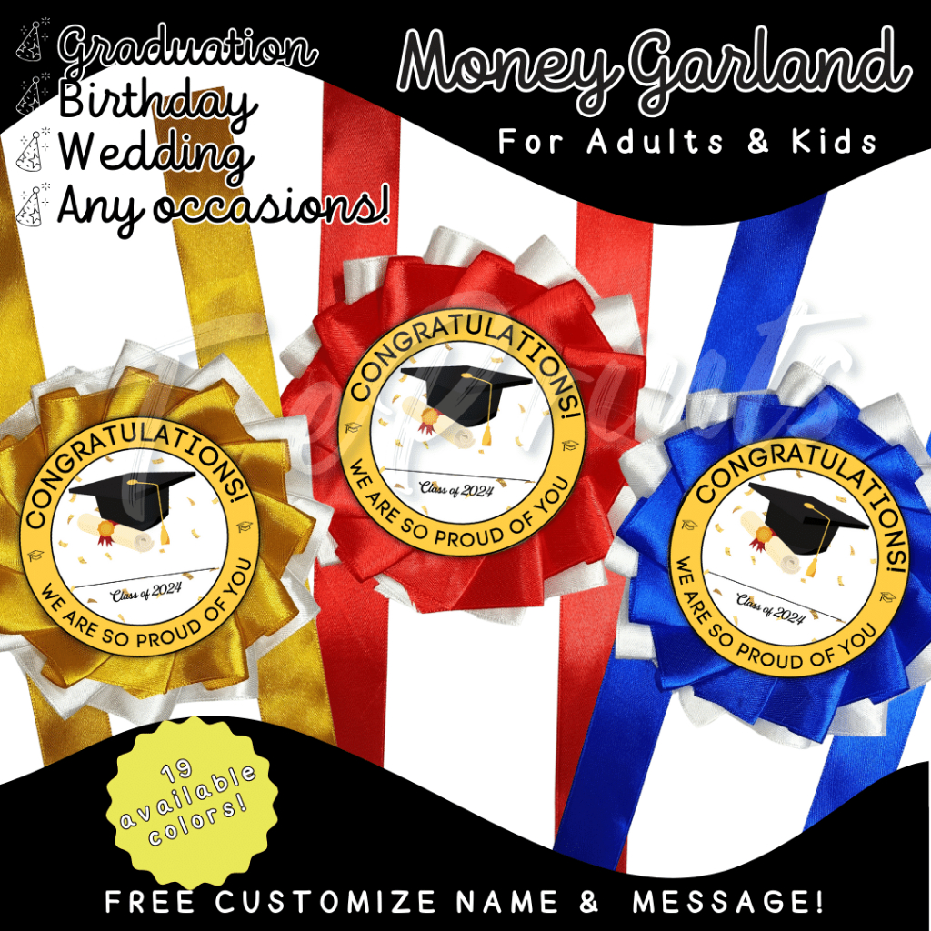 Money Garland / Graduation Sash / FREE CUSTOMIZE MESSAGE | Shopee ...
