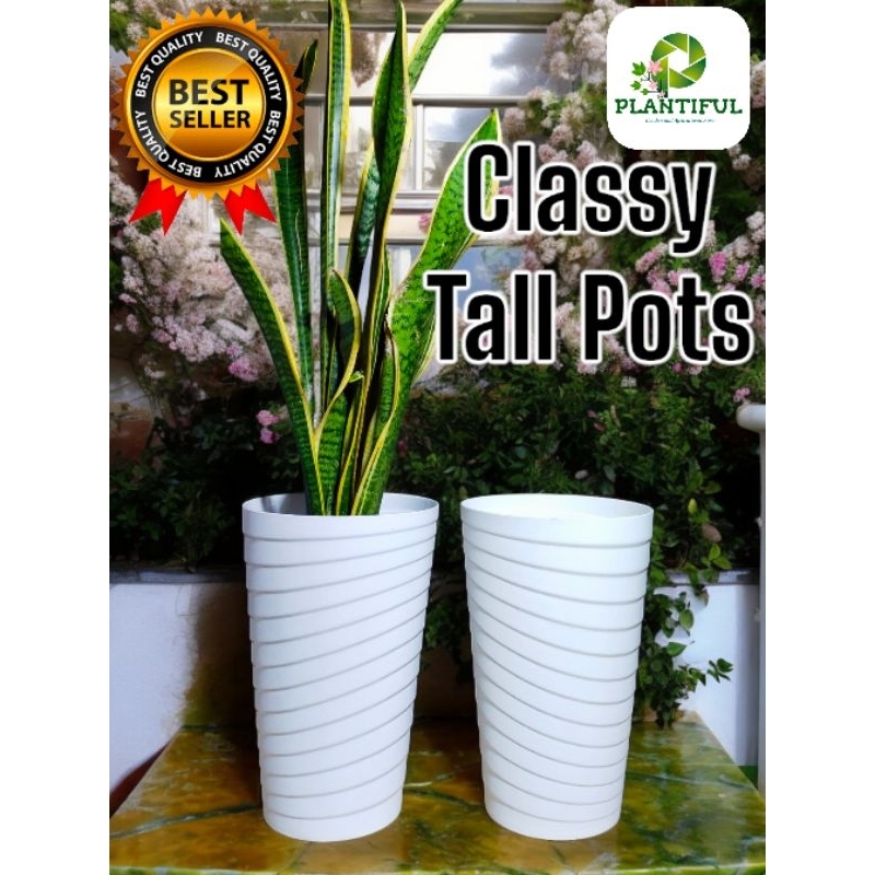 Classy Tall Pots for your Beautiful Plants!! White and Black | Durable ...
