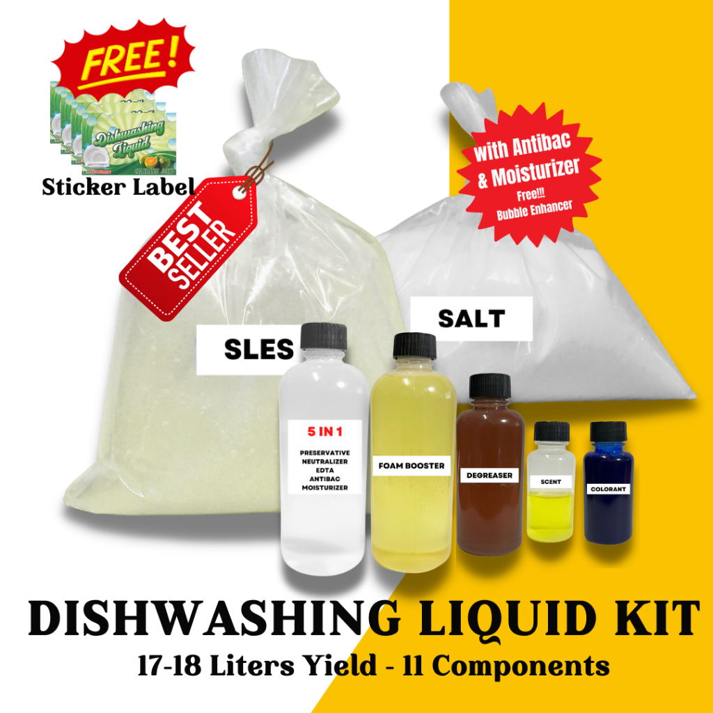 DISHWASHING LIQUID KIT 17L DIY KIT UPGRADED 11 COMPONENTS 17 STICKER ...