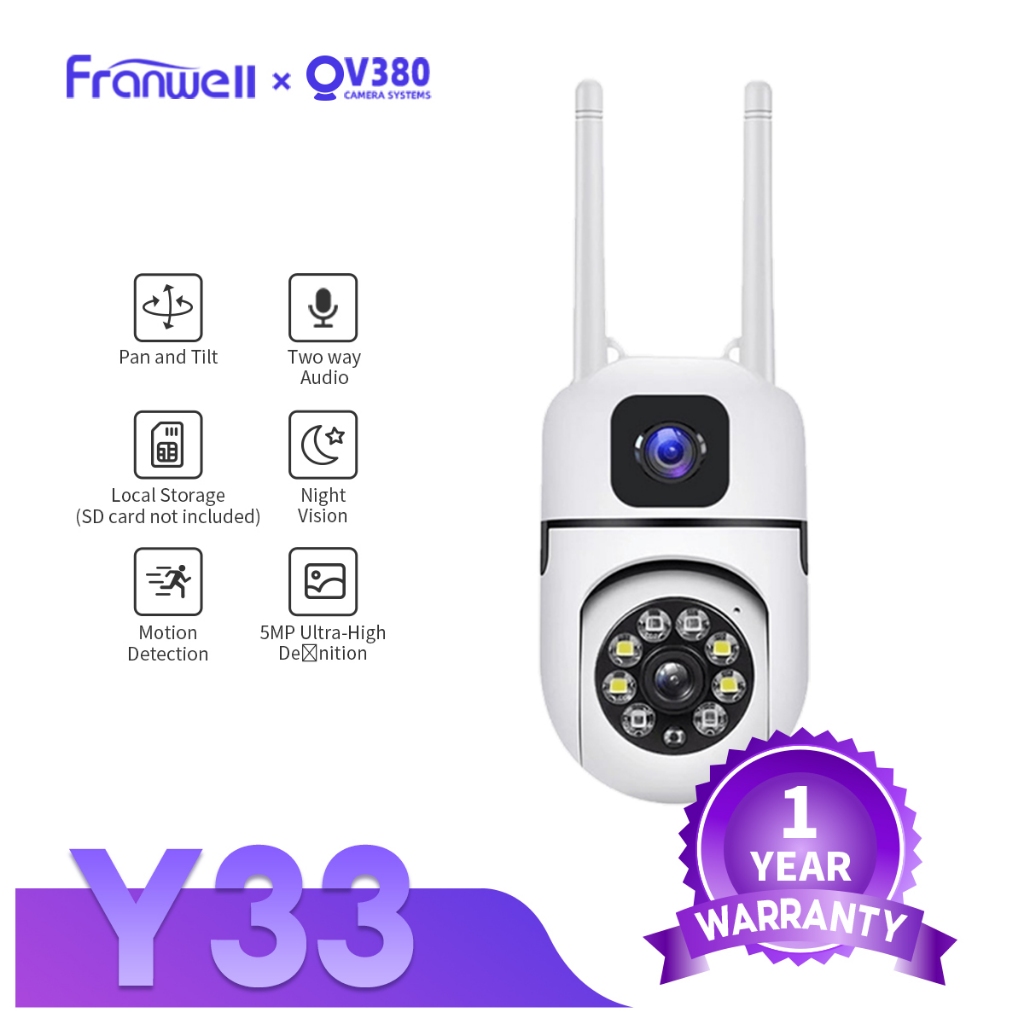 [One Year Warranty] Dual Lens Y33A CCTV Camera IP Security Wireless ...
