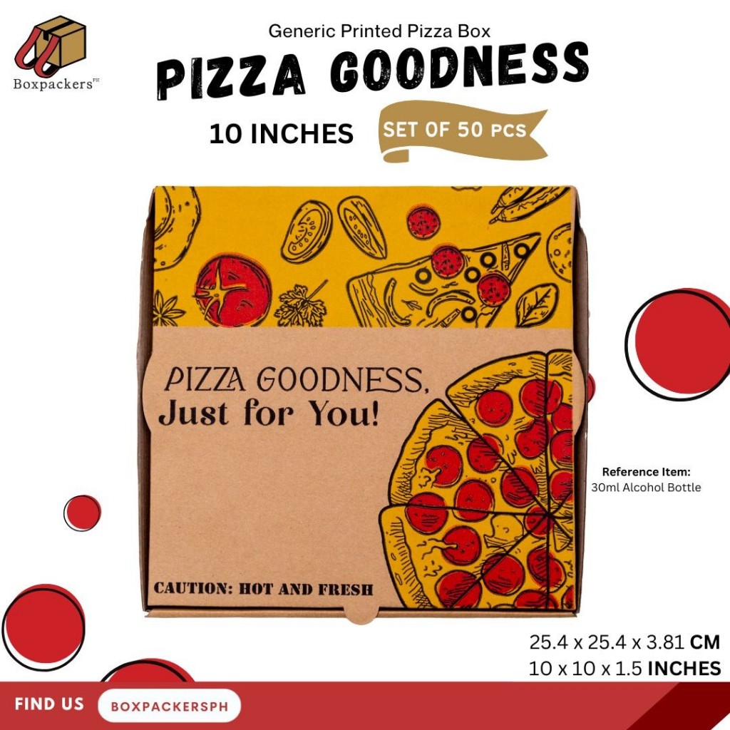 Corrugated Pizza Box (50pcs/bundle) 10 “ inches GENERIC PIZZA ...