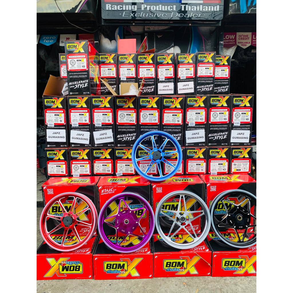 BOM RANGSIT CNC MAGS 5 SPOKES STAR MIO I 125 BLACK/RED/BLUE/PURPLE/GREY ...