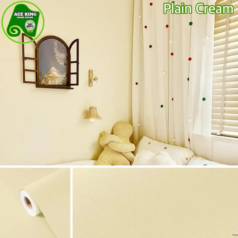 Aceking Hub Plain Matte Cream PVC Self Adhesive Waterproof Homedecor ...