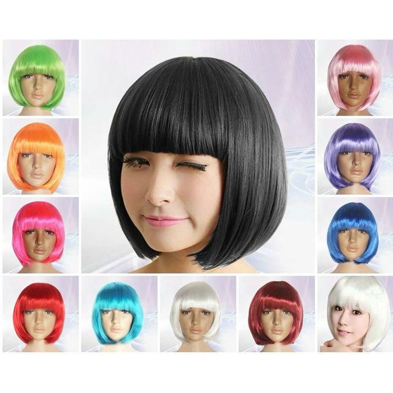 1PCS/Color wig bob head wig student hair wig set festival party ...